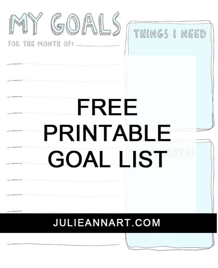 July Goals: with Printable List - Unblushing